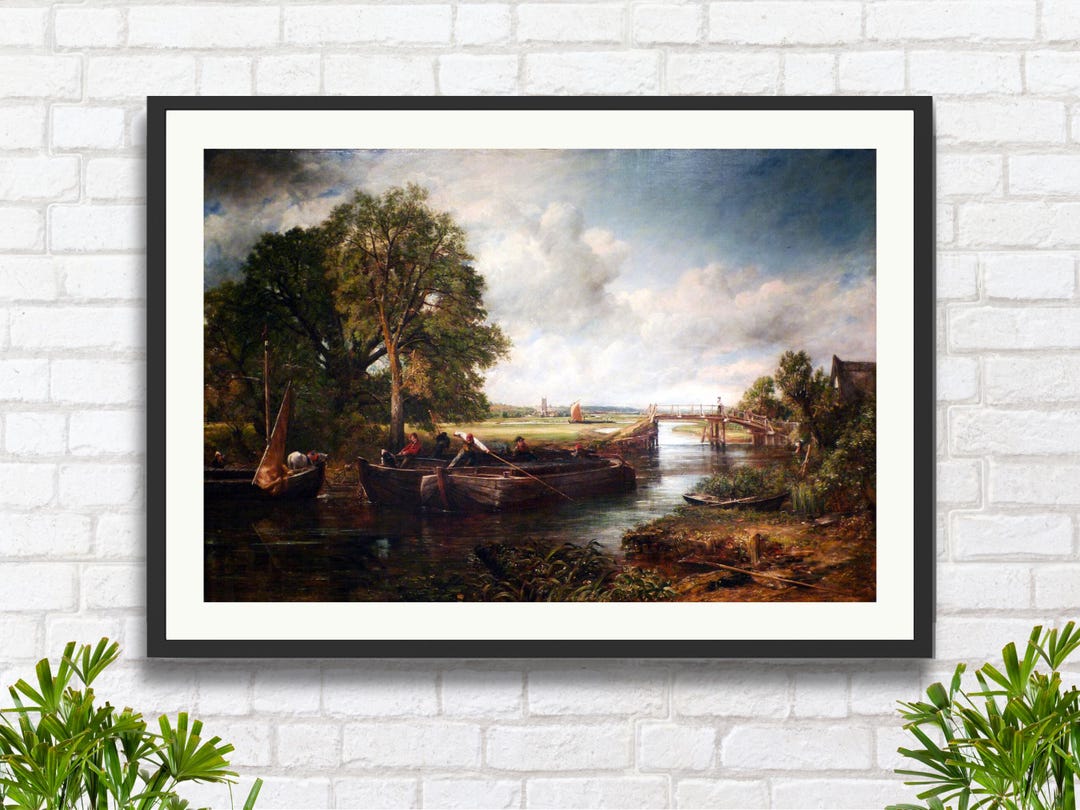John Constable Print: English Countryside Landscape Art, River Stour ...