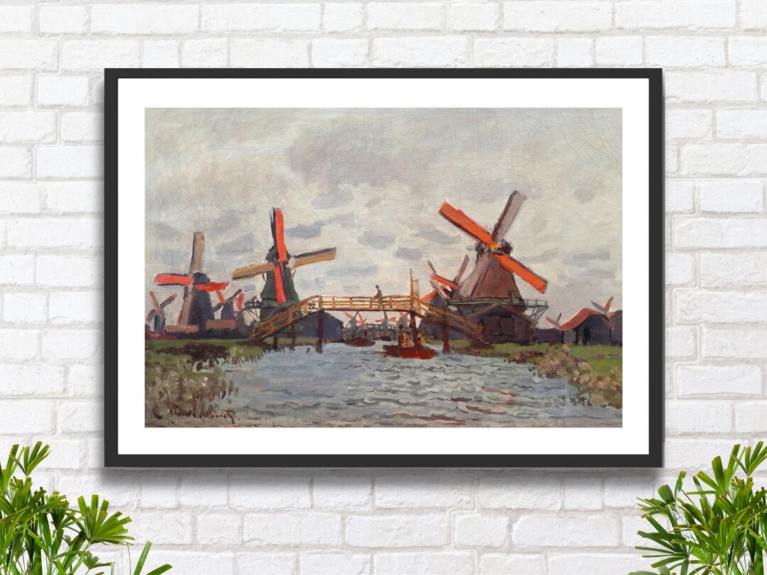 Claude Monet 'mills at Westzijderveld Near Zaandam, Holland ...