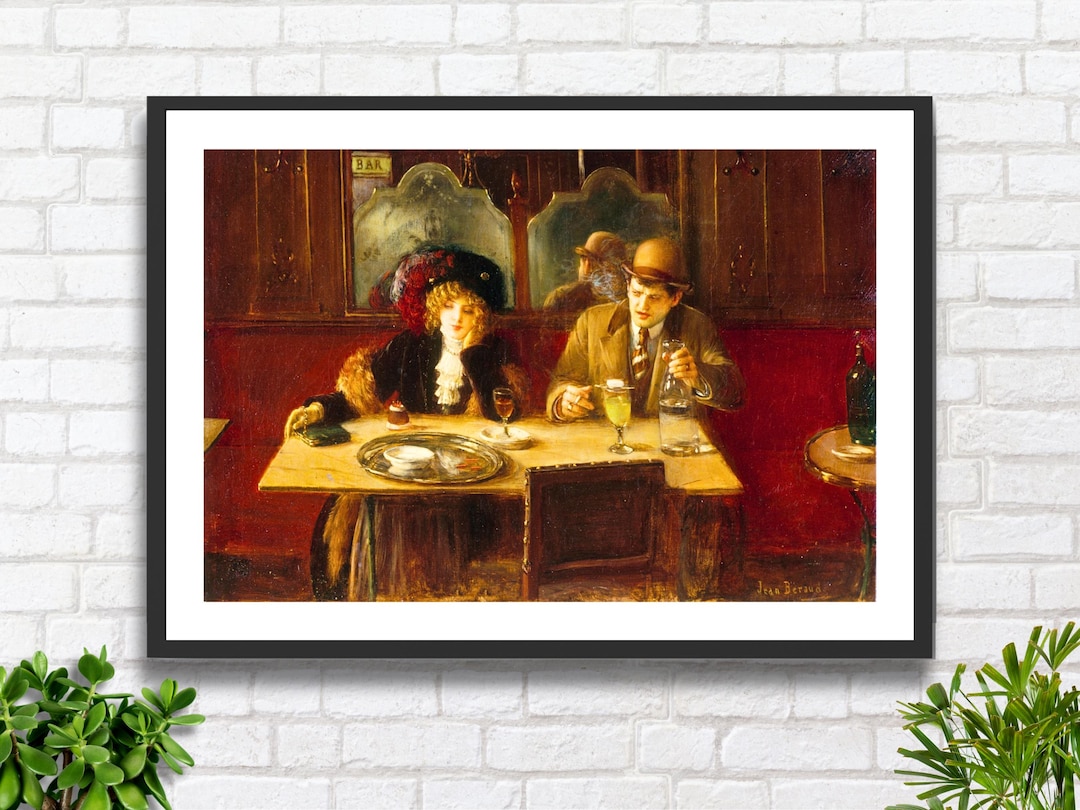Jean Beraud 'au Cafe, Dit L'absinthe' Brown Wall Decor French Artist ...