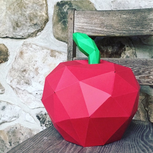 APPLE 3d Papercraft. You Get a PDF and Svg Digital Template - Etsy