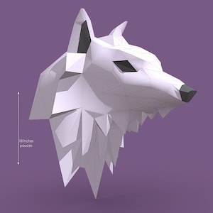 Wolf Paper Mask 3D Papercraft DIY. You Get Instructions and SVG DXF and ...