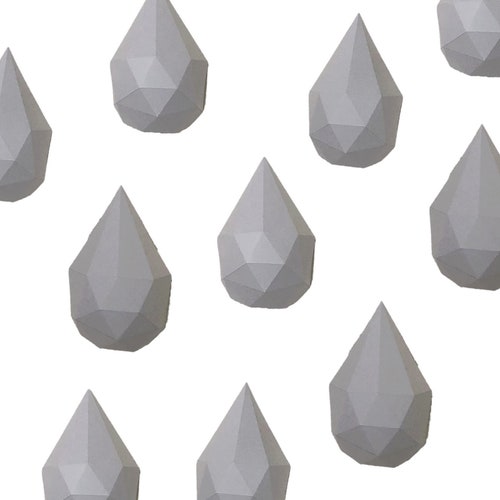 Raindrop 3d Papercraft Model. You Get SVG File and PDF Digital - Etsy