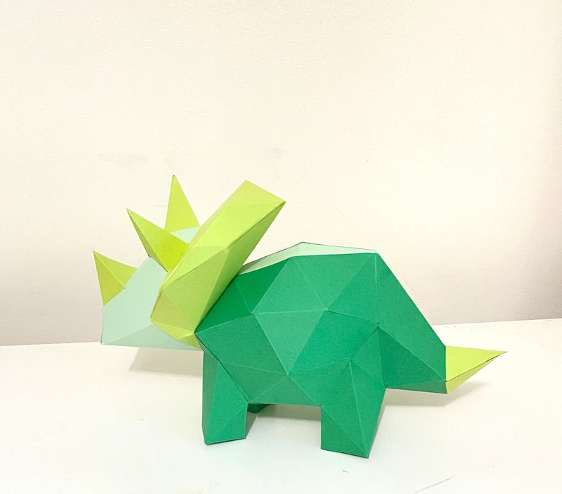 Triceratops Dino 3D Papercraft Template (SVG & PDF) - Etsy