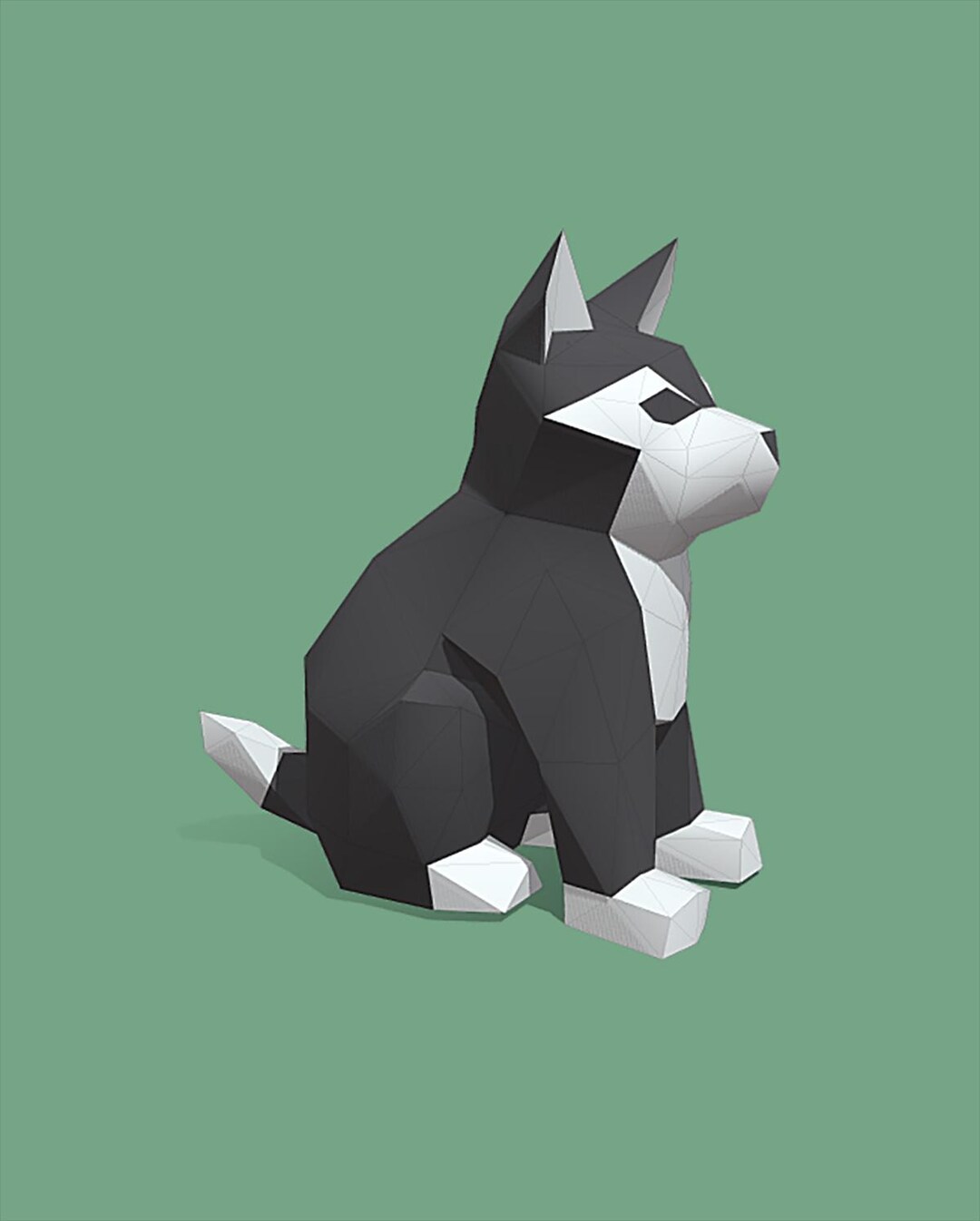Husky Puppy Dog 3D Papercraft. You Get SVG and PDF Digital File ...