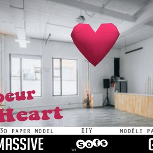 Heart Full 3D Papercraft. BIG- Option to Print on A3 Size Cardstock ...