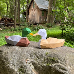 Ducks 3d Papercraft. You Get the Family - SVG and PDF Digital File ...