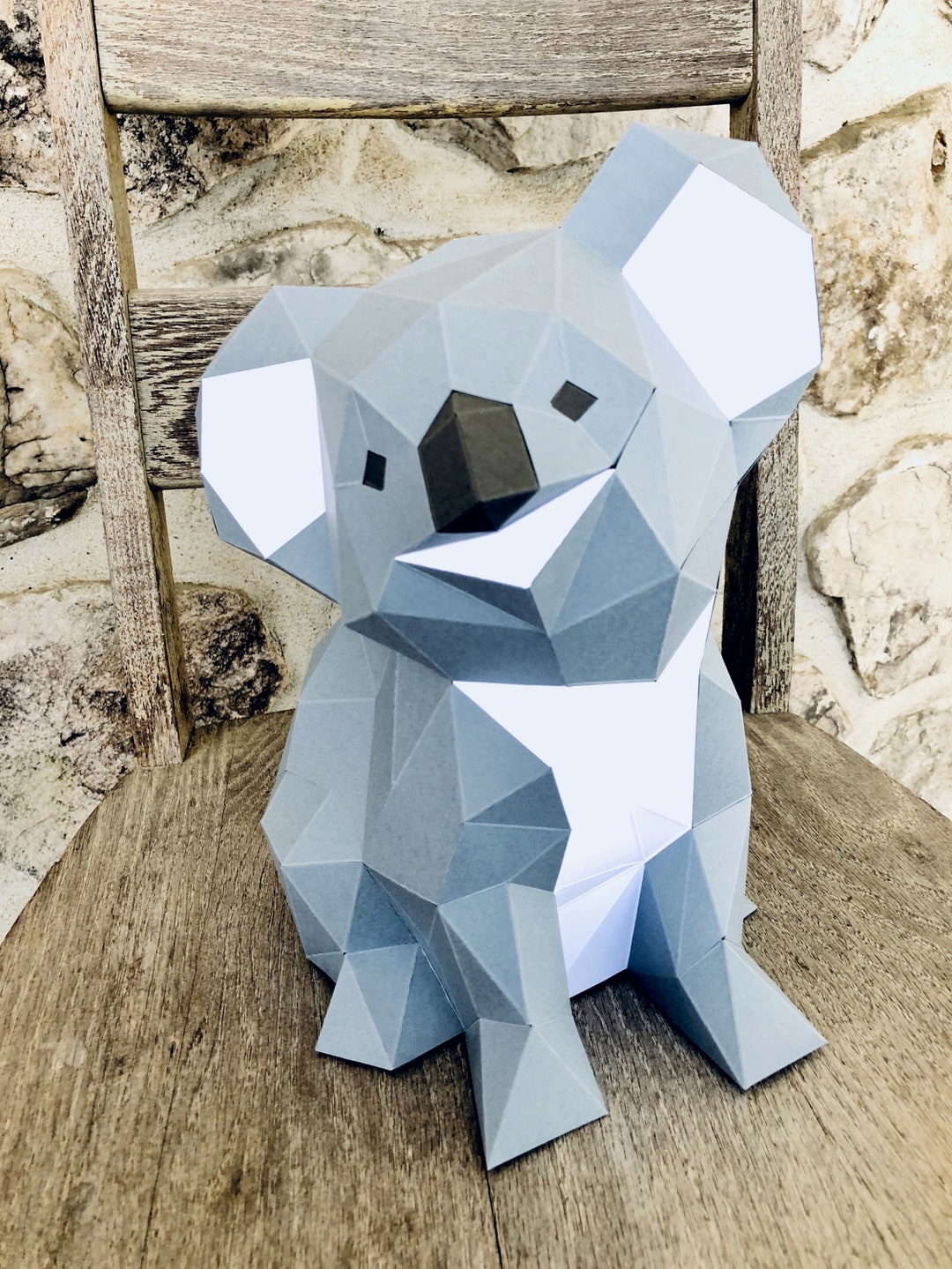 Baby Koala 3D Papercraft. You Get a SVG and PDF Digital File Templates ...