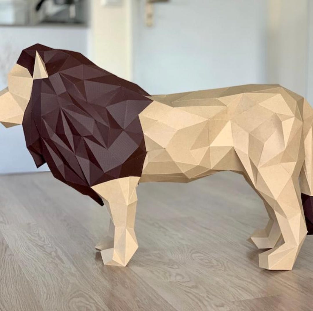 Lion 3D Papercraft. Full Lion You Get SVG and PDF Digital File ...