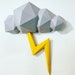 Lightning Cloud and Lightning Bolt 3d Papercraft. You Get SVG and PDF ...