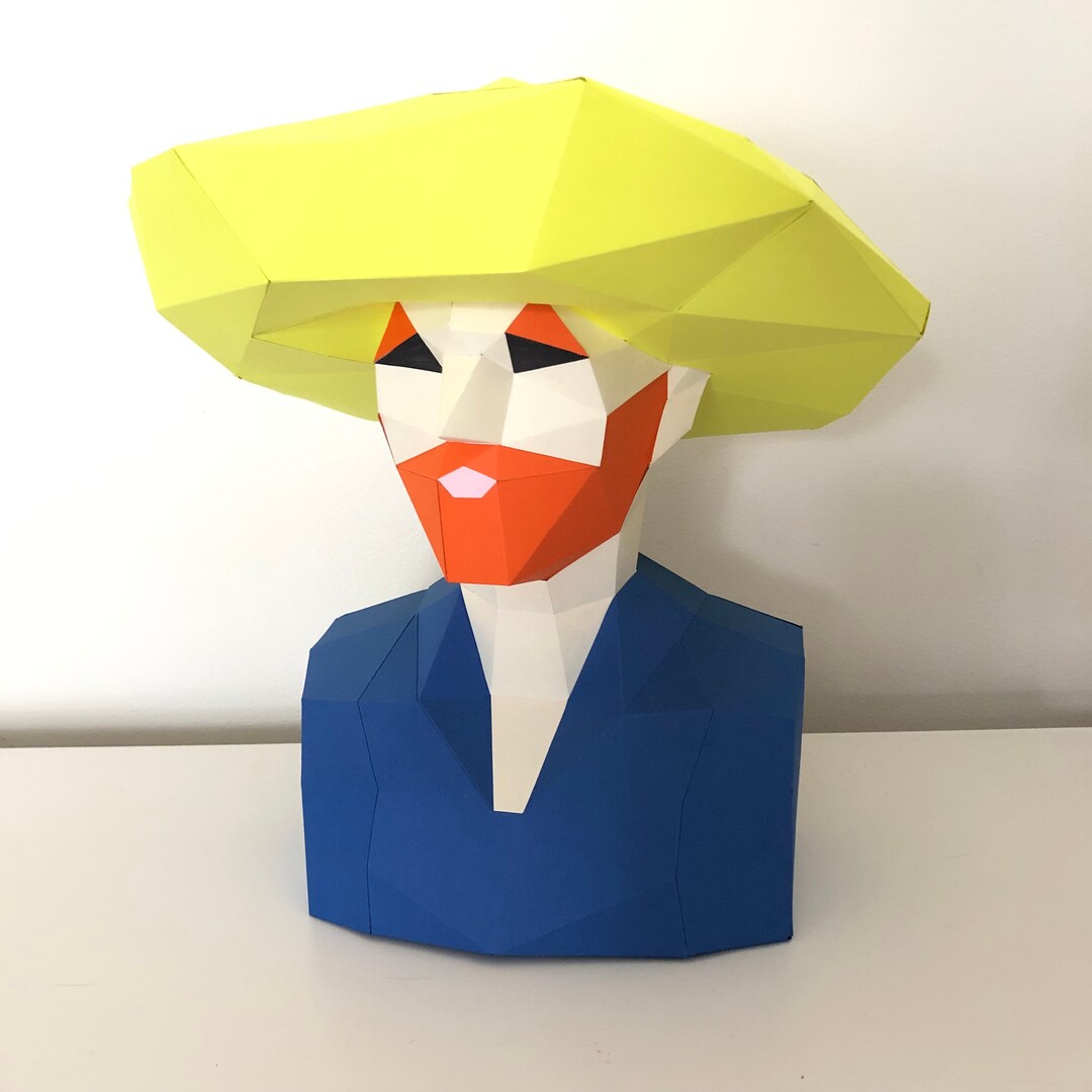 Van Gogh Bust Papercraft. You Get SVG, PDF Digital File Template and ...