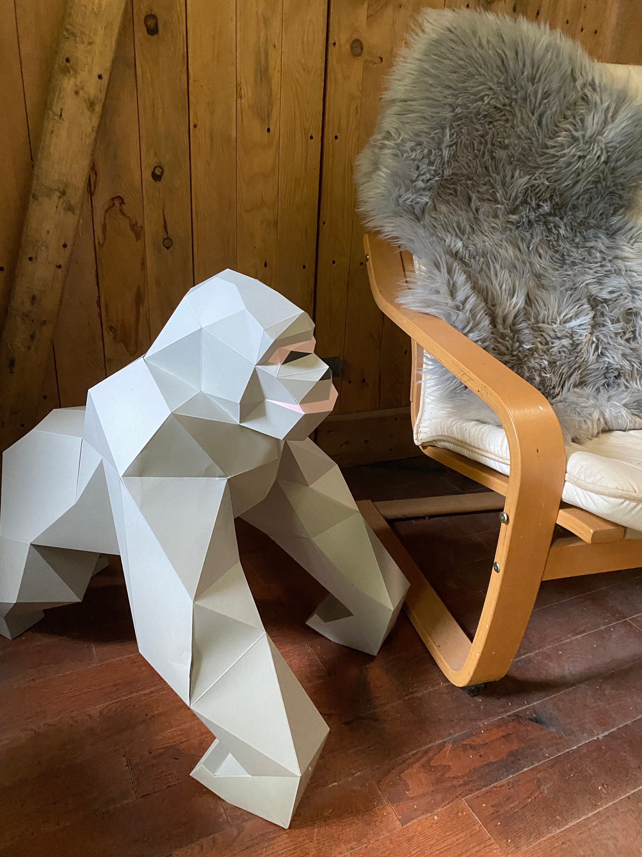 Gorilla 3D Papercraft Sculpture, DIY Printable (PDF) - Etsy