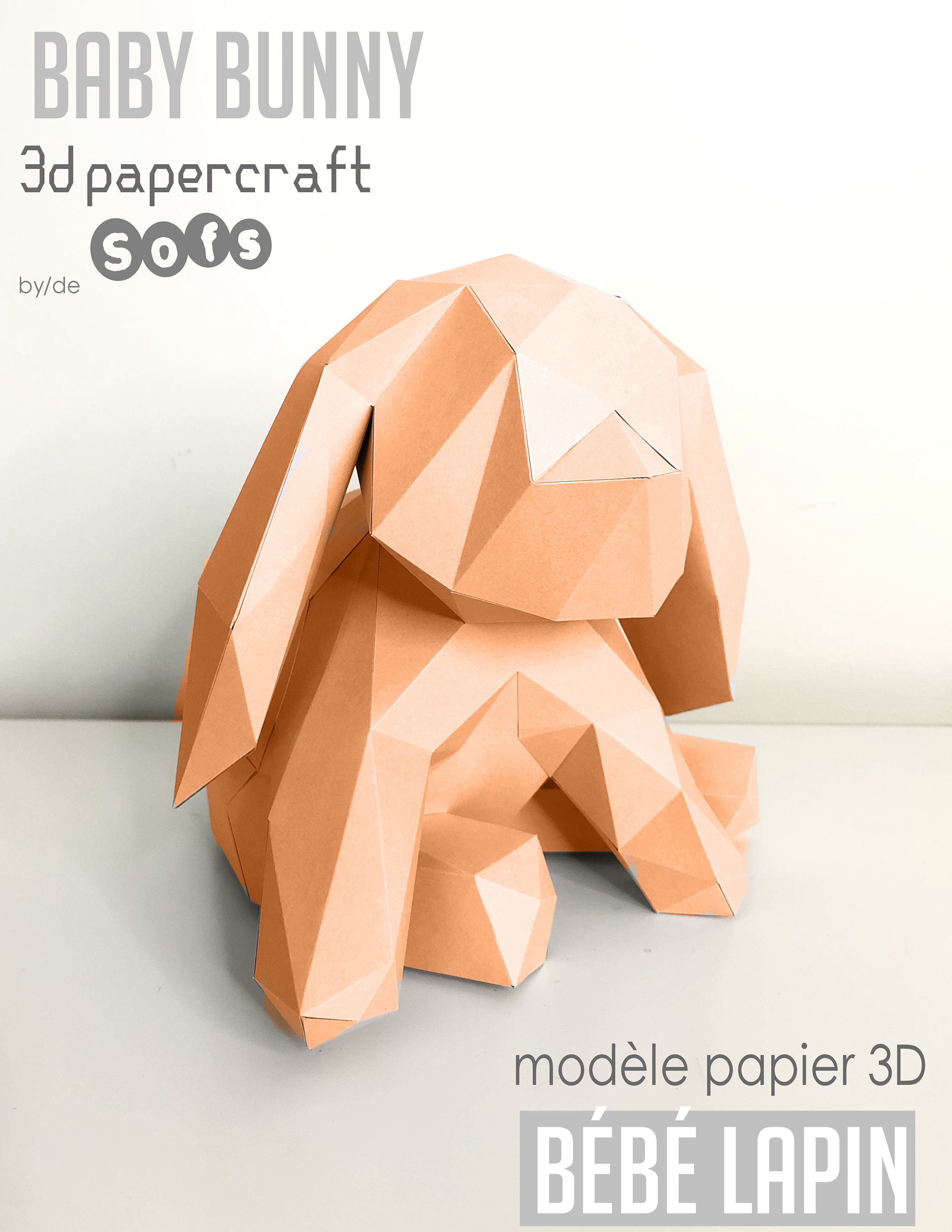 Bunny Baby 3d Papercraft. You Get SVG and PDF Digital File - Etsy Canada