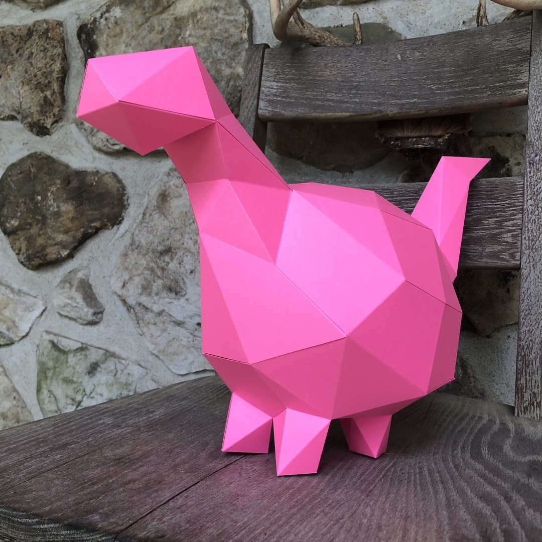 Chubby Dino 3D Papercraft. You Get SVG and PDF Digital File Templates ...