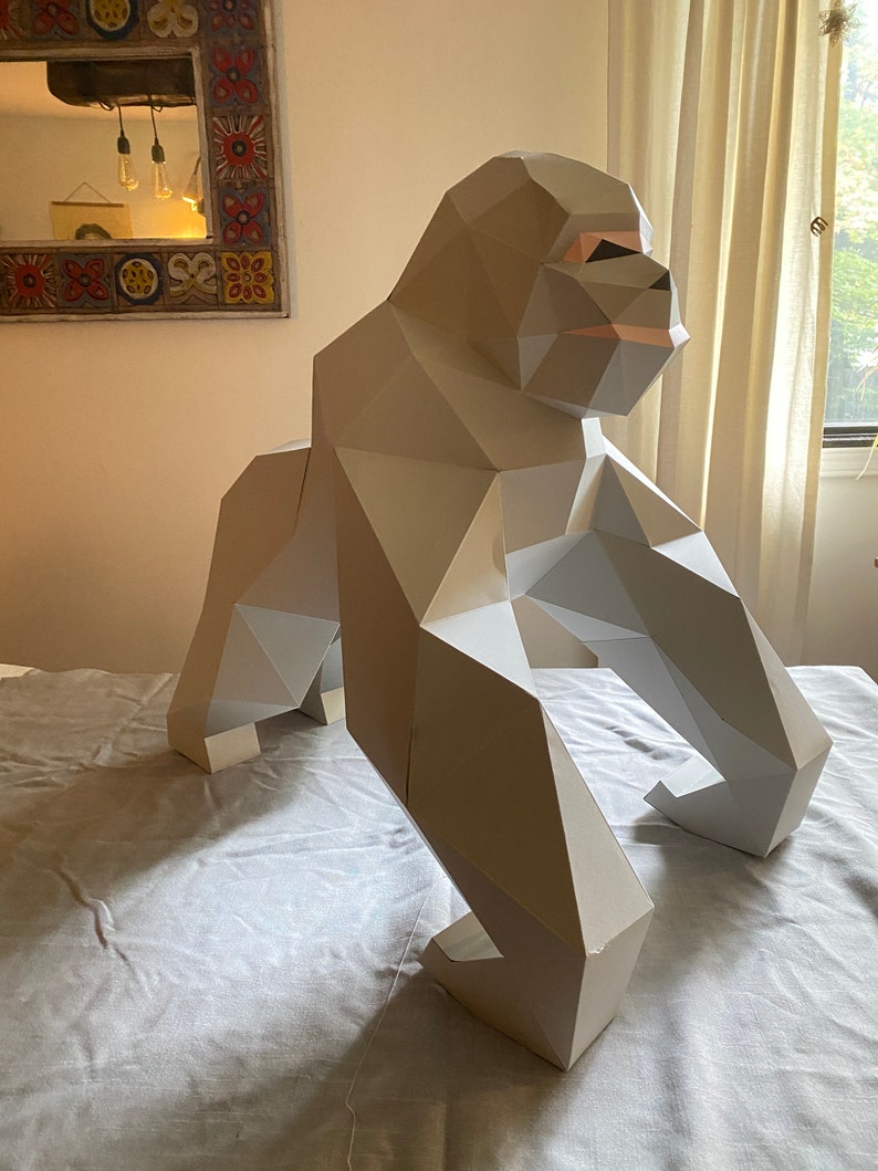 Gorilla 3D Papercraft Sculpture, DIY Printable (PDF) - Etsy