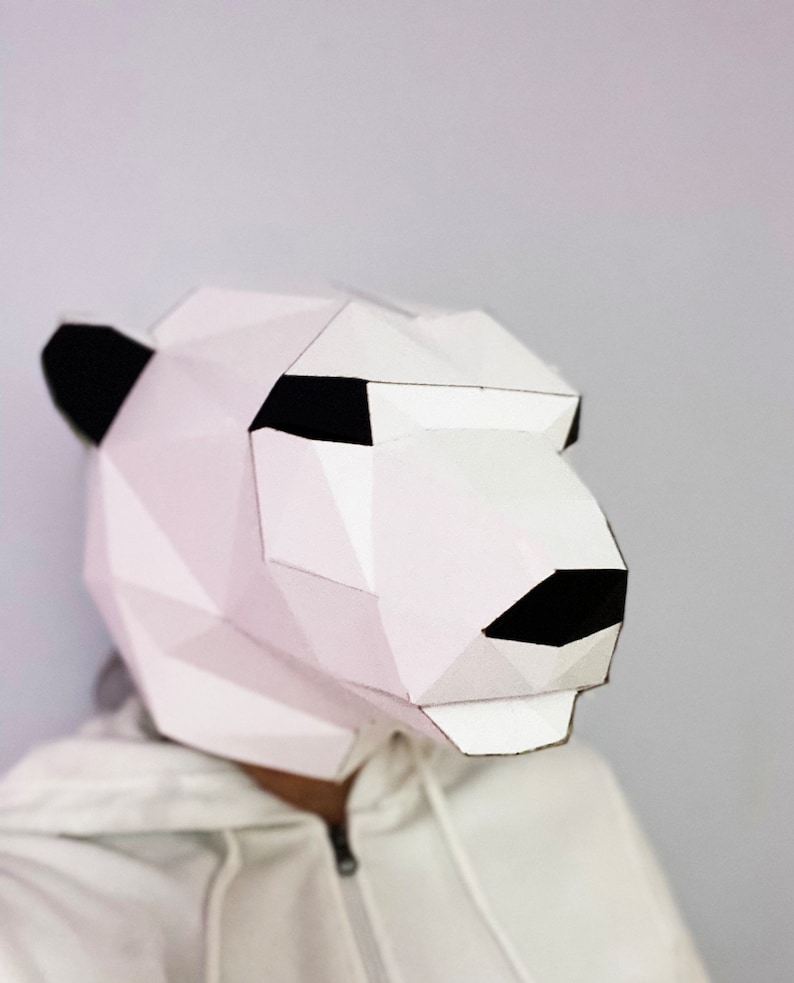 Polar Bear Paper Mask 3D Papercraft. Get SVG PDF Digital File - Etsy
