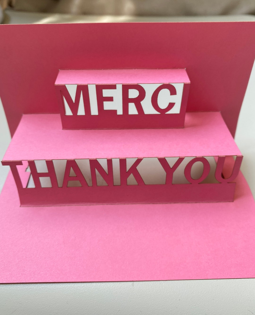 Thank You Merci Pop-up Cards. You Get Pdf, Dxf, Svg, Eps Digital ...