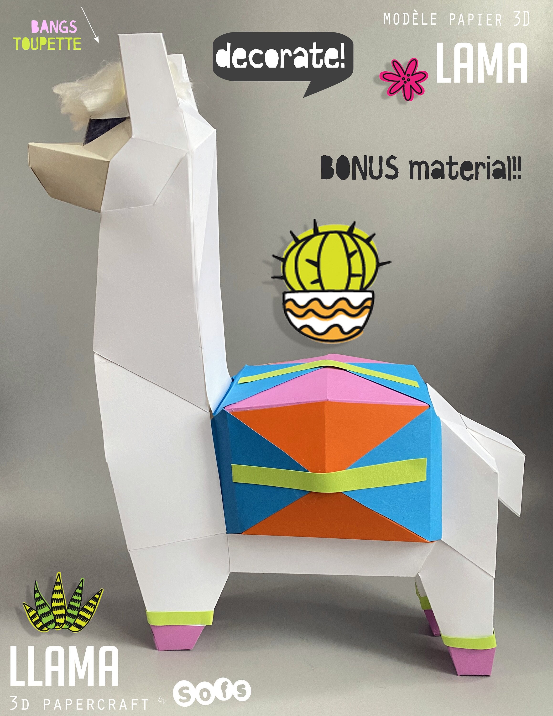 Llama 3D Papercraft Fun Llama Lowpoly Paper SVG & PDF Digital - Etsy ...