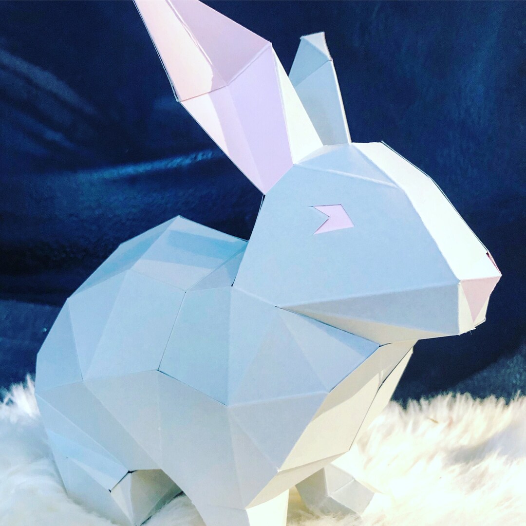 Cute Bunny Rabbit 3d Papercraft. You Get SVG and PDF Digital File With ...