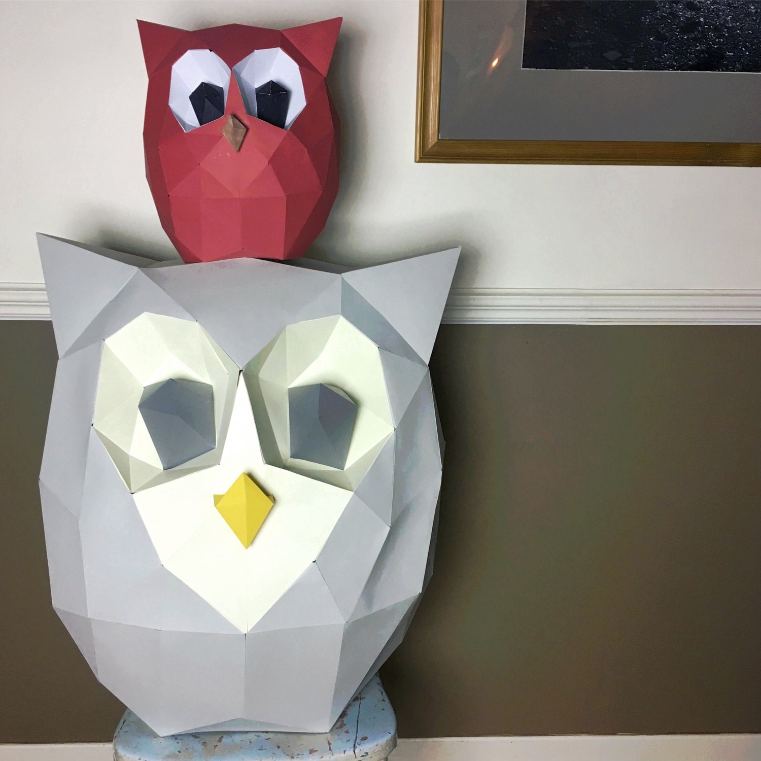 Owl 3D Papercraft. 2 Sizes Big Size Included. Get SVG Files and PDF ...