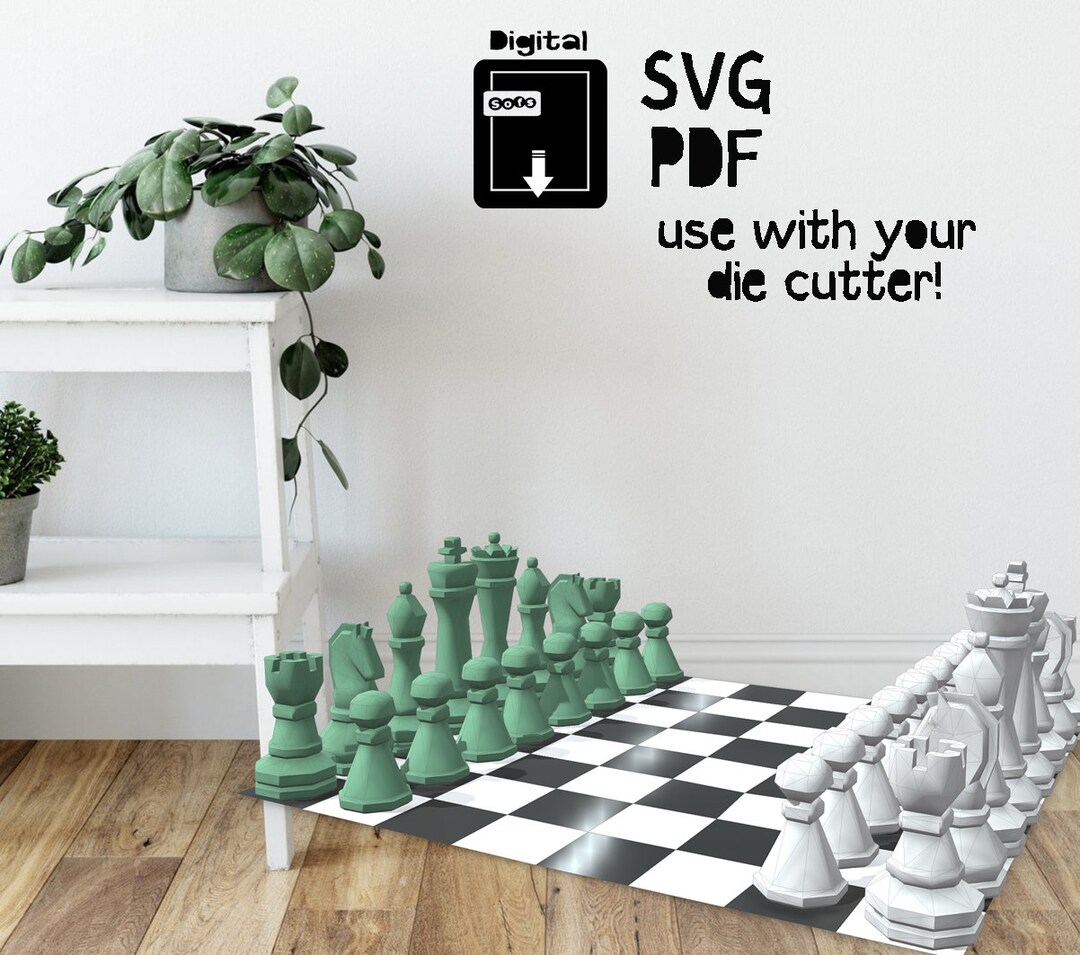 Giant Chess Board Set 3D Papercraft. You Get SVG, PDF Digital File ...