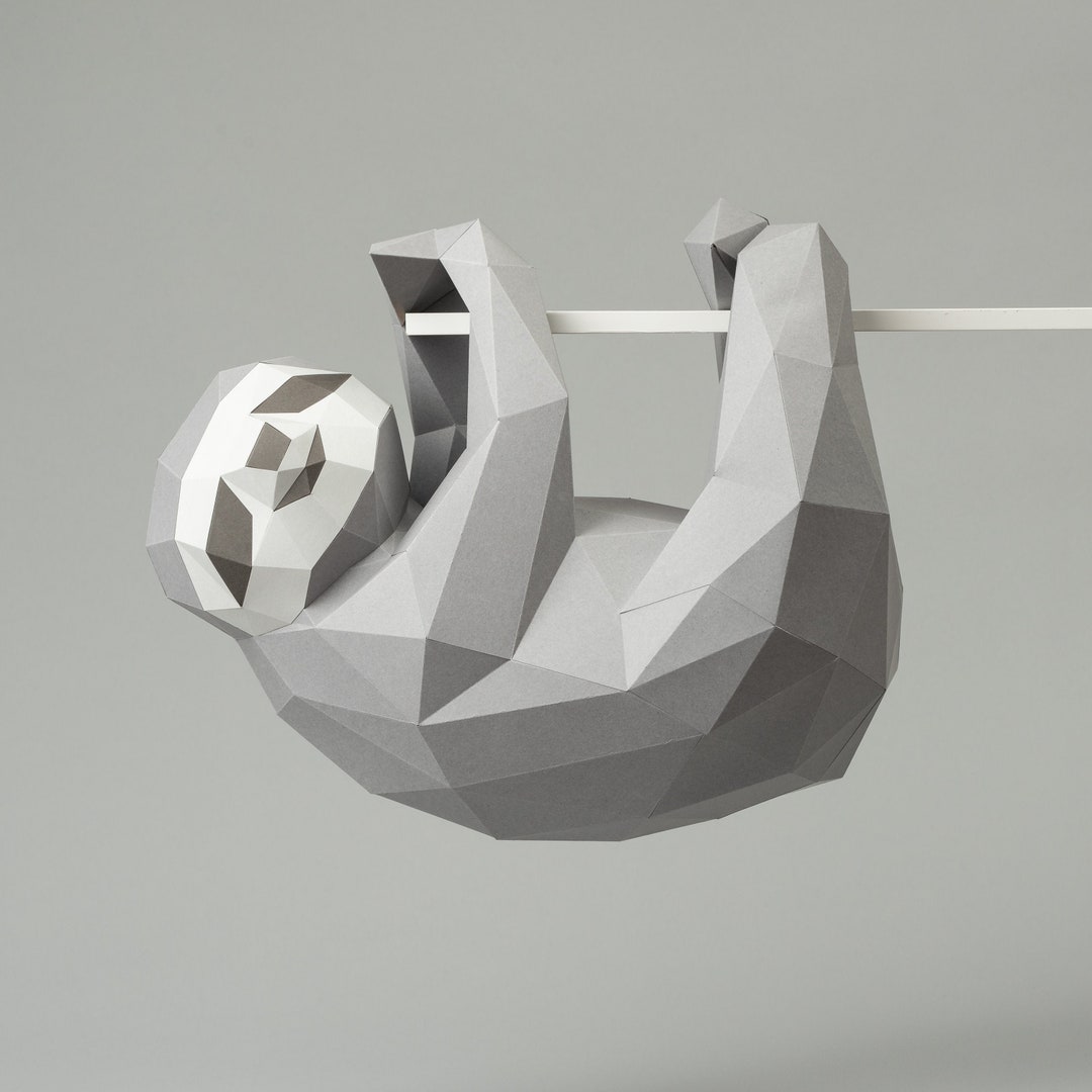 Hanging Sloth 3D Papercraft. You Get SVG and PDF Digital Downloadable ...