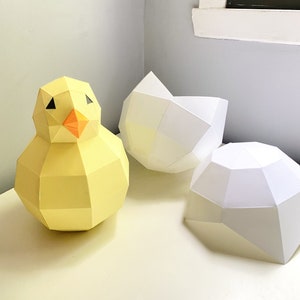 Chick 3d Papercraft. You Get a PDF Digital File Templates and ...