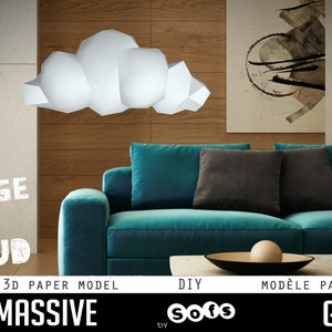 Cloud Full 3D Papercraft. Big - Option to Print on A3 Size Cardstock ...