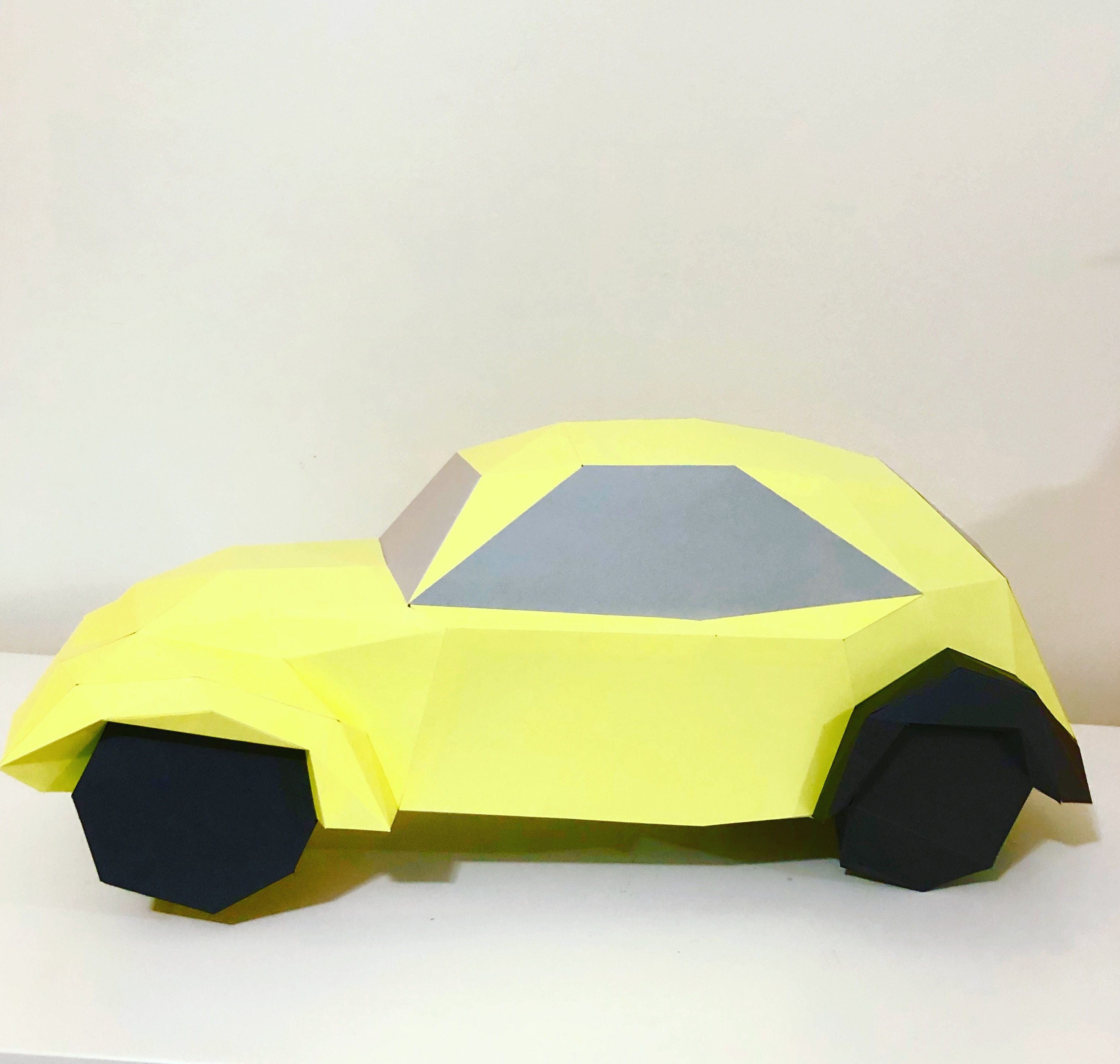 Papercraft VW beetle car 3d papercraft modern paper sculpture. You get ...