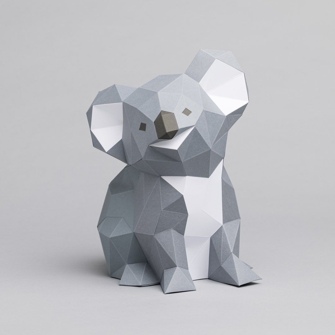 Baby Koala 3D Papercraft. You Get a SVG and PDF Digital File Templates ...
