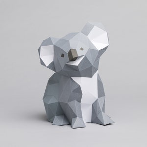 Baby Koala 3D Papercraft. You Get a SVG and PDF Digital File Templates ...