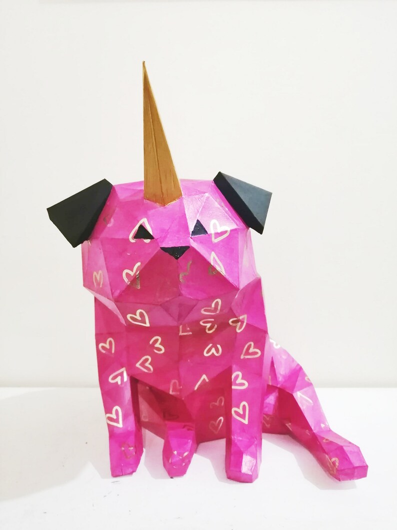PUGICORN Papercraft. You Get a PDF Digital File Template and - Etsy