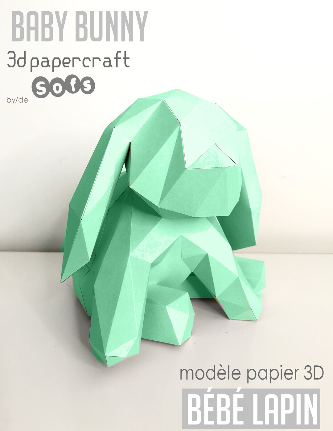 Bunny Baby 3d Papercraft. You Get SVG and PDF Digital File With ...