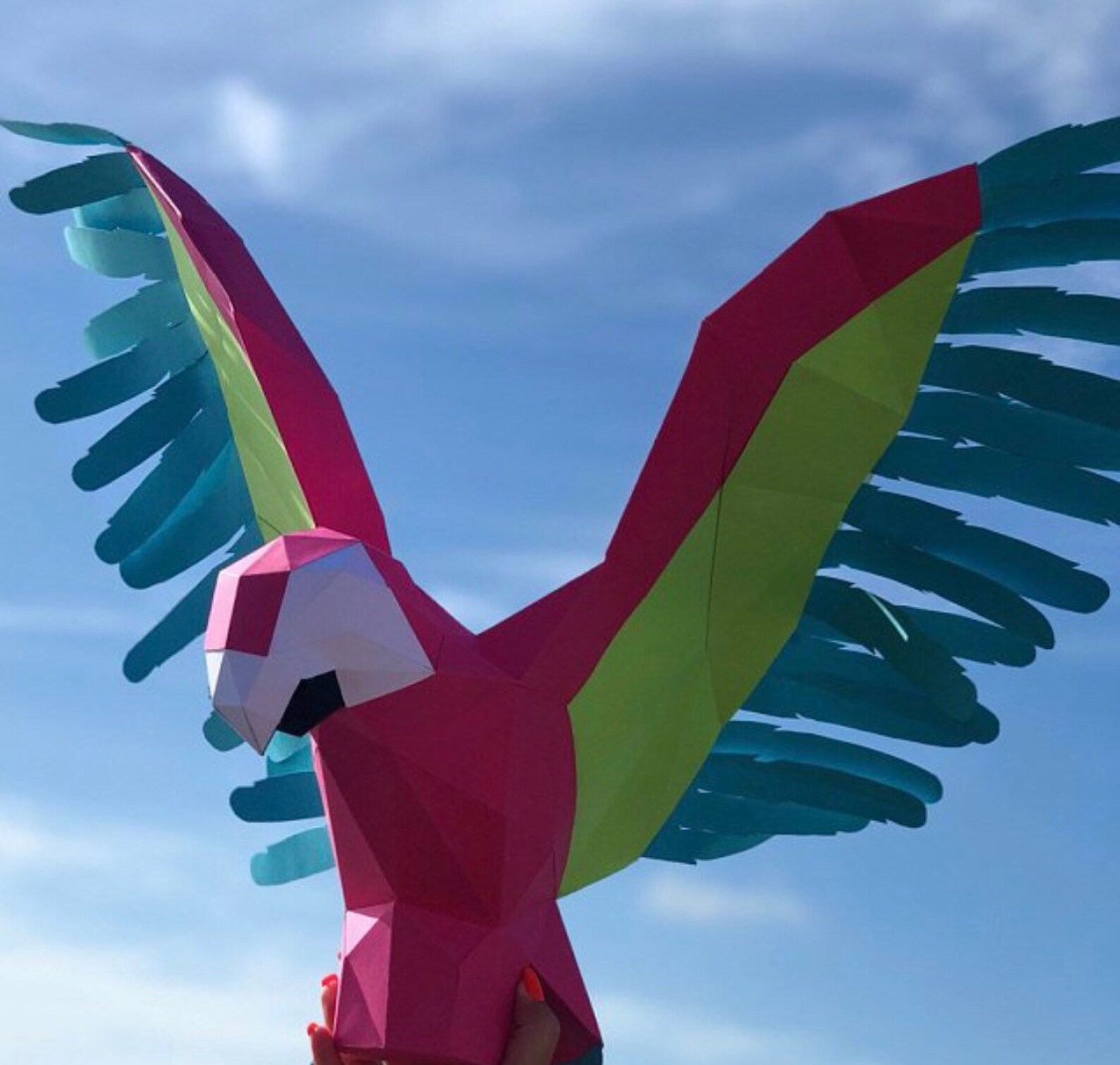 Parrot With Open Wings Papercraft. You Get a PDF Digital File - Etsy