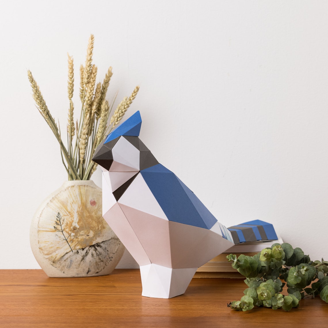 Blue Jay Bird 3D Papercraft. You Get SVG and PDF Digital File - Etsy