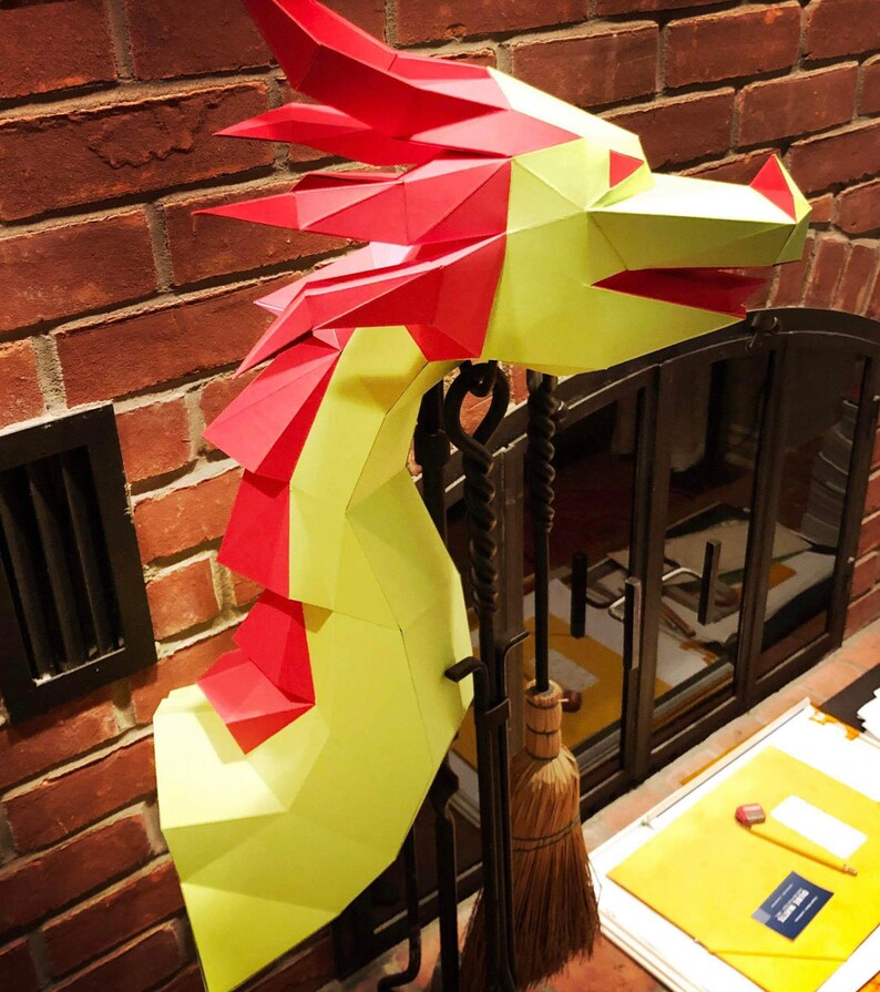 Dragon Head and Neck 3d Papercraft. You Get SVG PDF Digital File ...