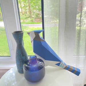 Blue Jay Bird 3D Papercraft. You Get SVG and PDF Digital File Templates ...