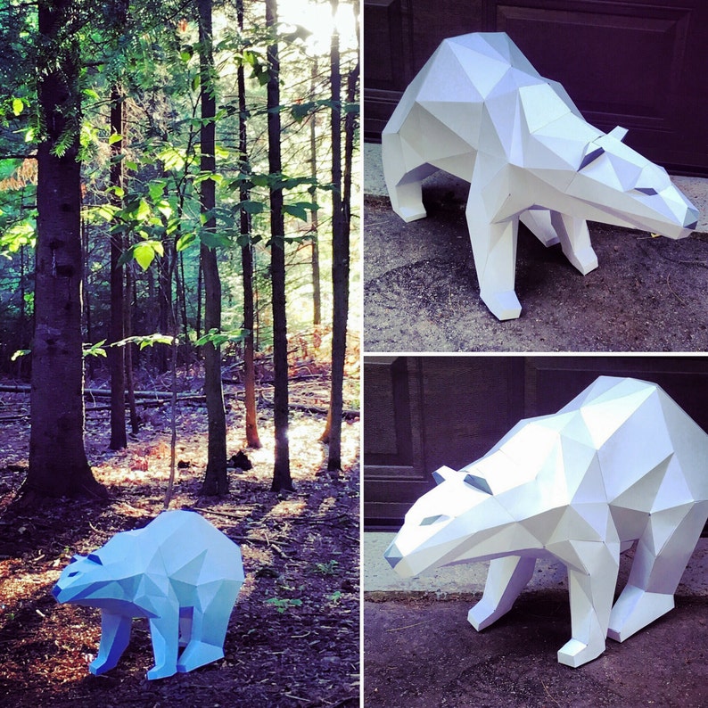 Polar Bear papercraft. You get a PDF digital file templates | Etsy