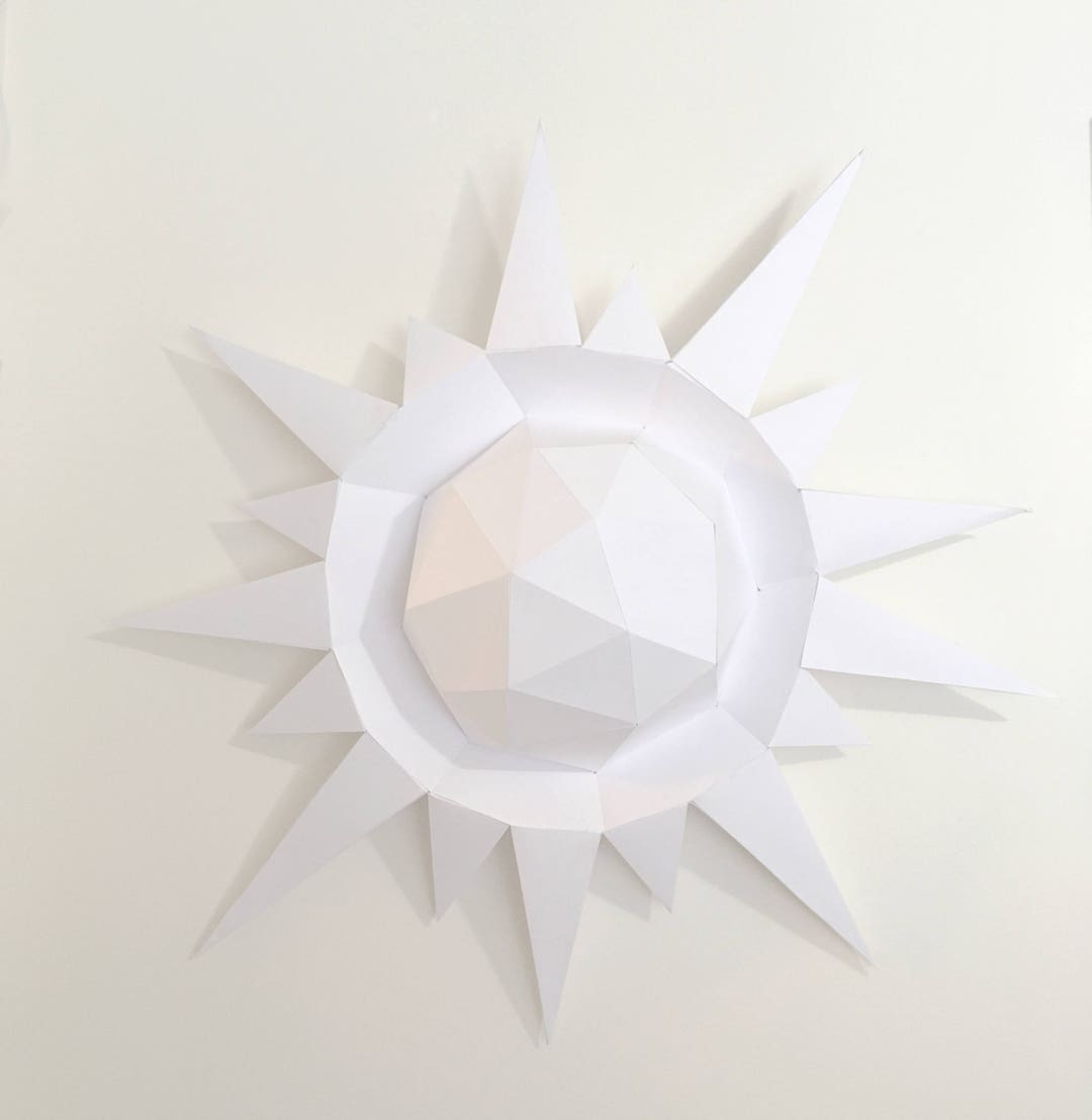 Sun 3d Papercraft Model. You Get PDF Digital File Templates and ...
