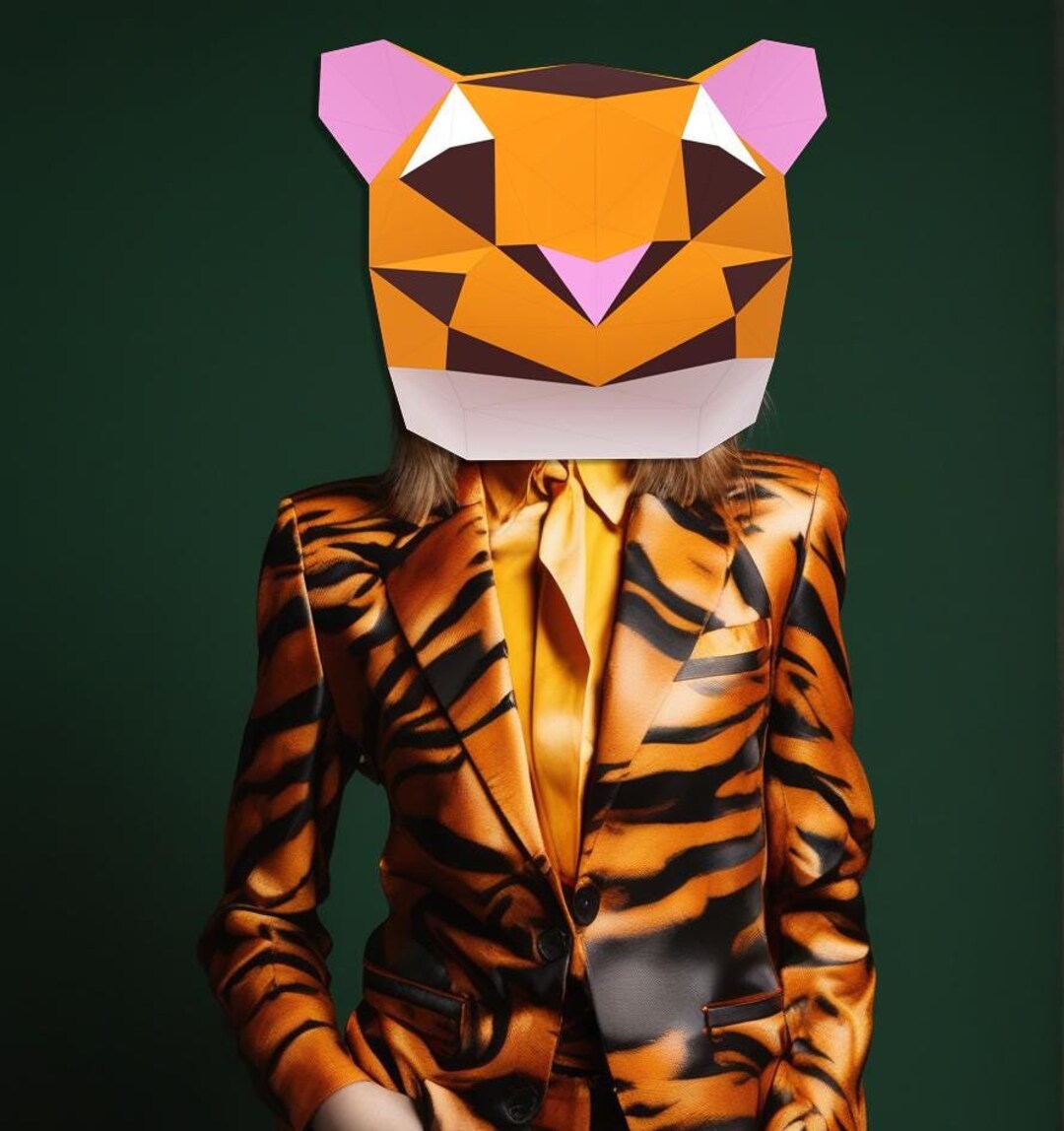 Tiger Paper Mask 3d Papercraft. Get PDF Digital File Pattern and ...