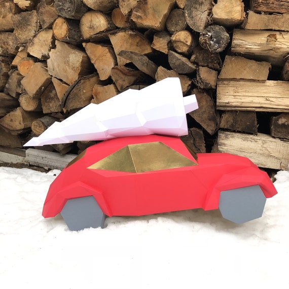 Papercraft VW beetle car 3d papercraft modern paper sculpture. You get ...