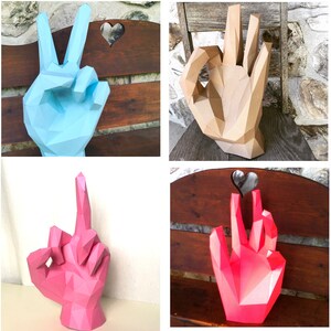 Hand Bundle Papercraft. You Get 4 PDF Digital Templates and ...