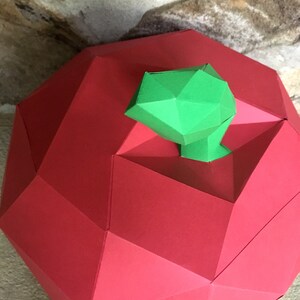 Apple 3D Papercraft. You Get a PDF and SVG Digital Template and ...