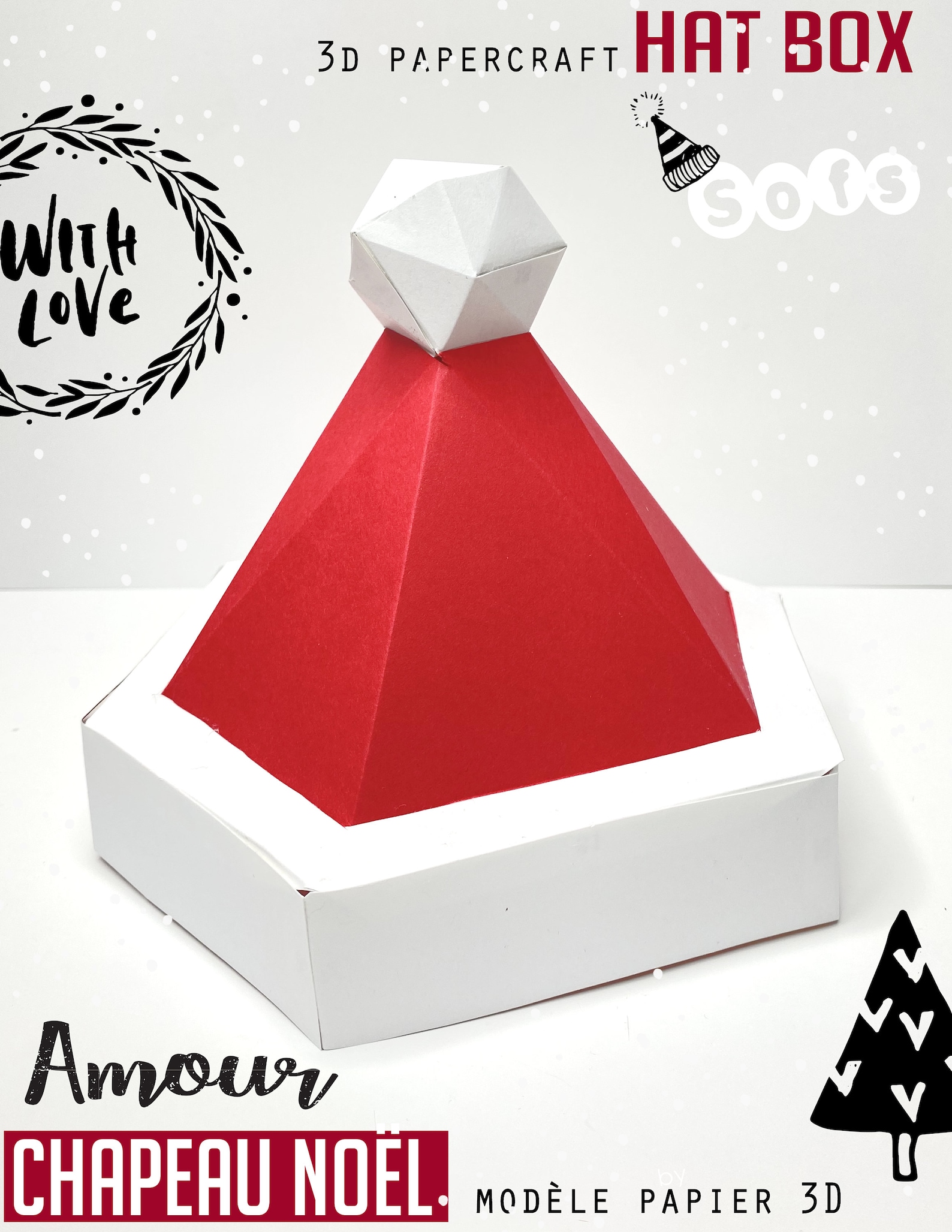 Santa's Mini Hat Box. You Get SVG File PDF Digital | Etsy