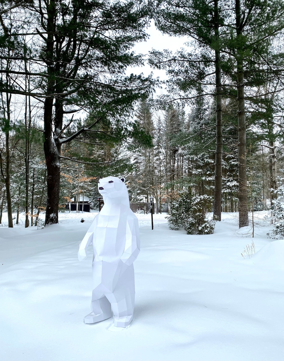 Stand Polar Bear BIG Papercraft. You Get a PDF Digital File Templates ...