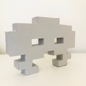 Space Invaders 3d Papercraft Model. You Get 2 Different PDF Digital ...
