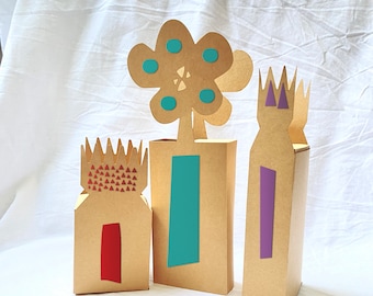 Flower Boxes Bundle 3D Papercraft. You Get PDF SVG DXF Digital File ...