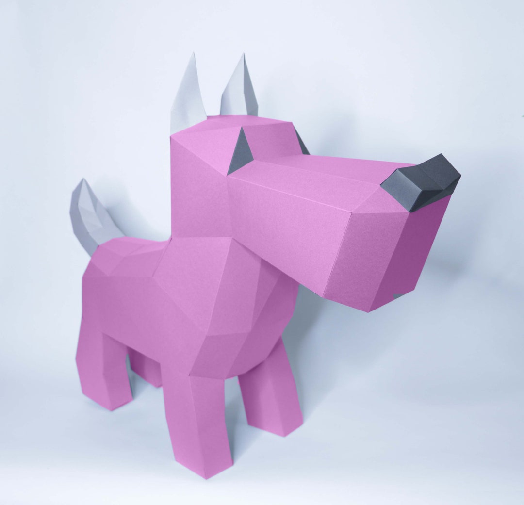 Cartoon Dog Papercraft. You Get a PDF Digital File Template - Etsy