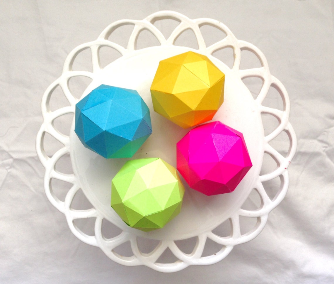 Balls 3D Papercraft. You Get a PDF and SVG Digital Files With Templates ...