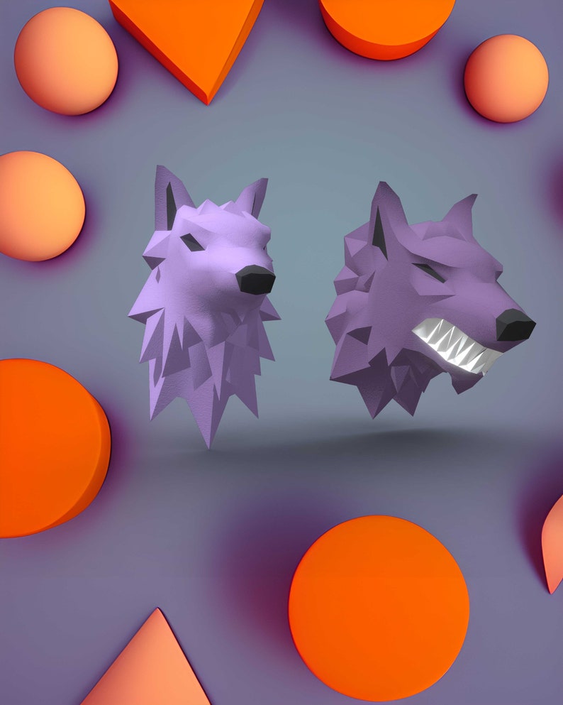 Wolf Alpha Couple 3D Papercraft. You Get SVG PDF Digital File - Etsy