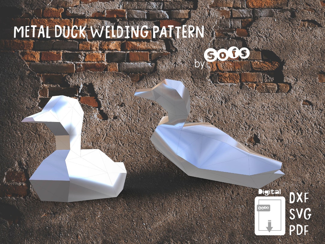 Duck Metal Welding 3D Pattern. SVG, DXF and Pdf Digital File Templates ...
